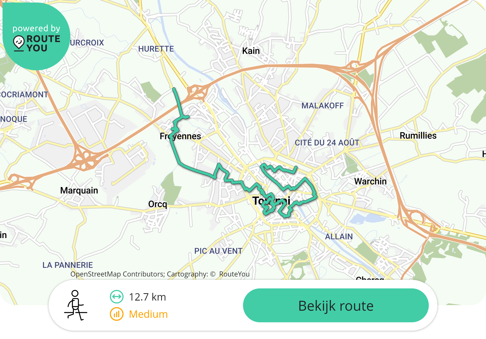 Een wandeling van station naar station in Doornik, stad van ...