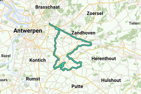Schoten-Berlaar 76km - Recreatieve fietsroute | RouteYou