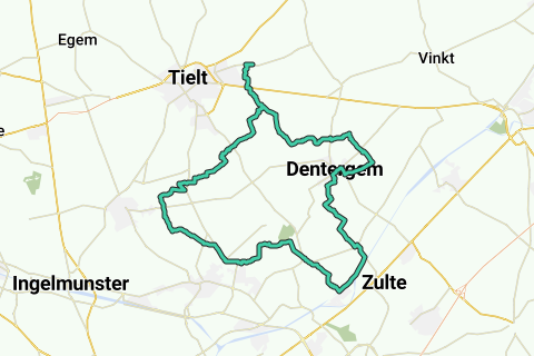 Tielt-Dentergem-Oeselgem-Wakken - Recreatieve fietsroute | RouteYou