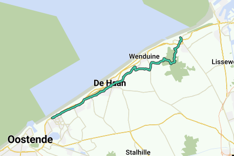 Blankenberge - Bredene - Recreatieve fietsroute | RouteYou