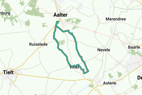 Aalter-Zeveren-Aalter - Recreatieve fietsroute | RouteYou