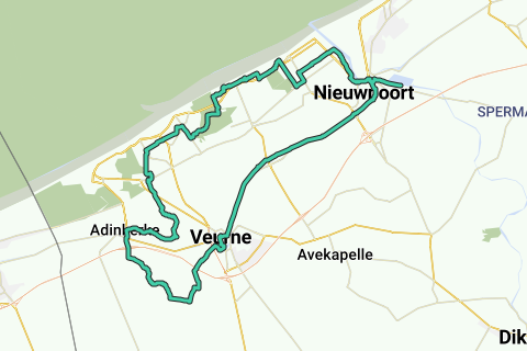 veurne - Recreatieve fietsroute | RouteYou