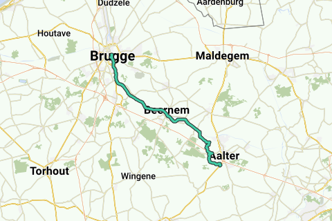 Brugge - Aalter - Recreatieve fietsroute | RouteYou