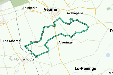 Gejaagd door de wind in de Westhoek - Recreatieve fietsroute | RouteYou