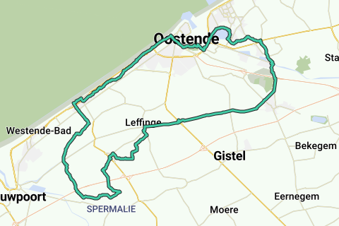 Gistel - Oostende - Recreatieve fietsroute | RouteYou