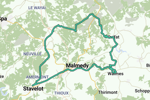 Waimes - Stavelot - Malmedy 50 km. - Racefietsroute | RouteYou