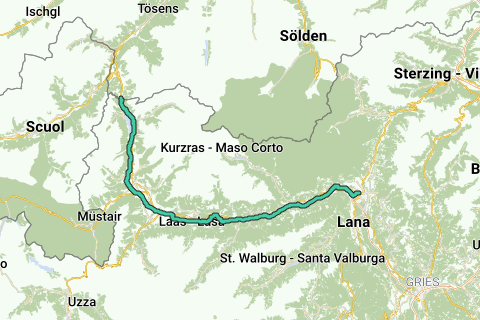 Vinschgauer Radweg, een prachtige afdaling in Südtirol van de ...