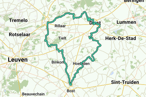 E314 Rit: Aarschot-Aarschot(Marginale Driehoek) 90km - Racefietsroute ...