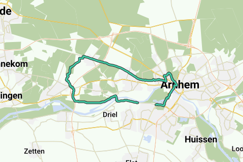 Arnhem - Wolfheze - Fietsroute | RouteYou