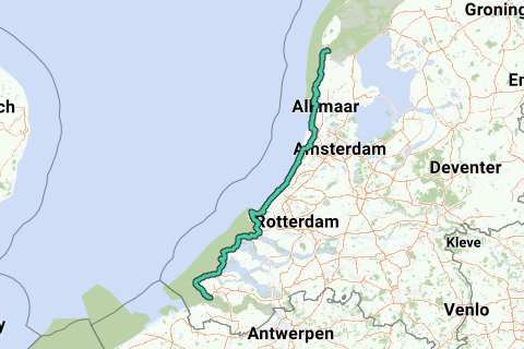 LF1 Noordzeeroute - Recreatieve fietsroute | RouteYou