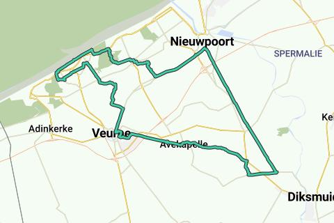 Koksijde - Recreatieve fietsroute | RouteYou