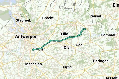 Kontich - Retie - Recreatieve fietsroute | RouteYou
