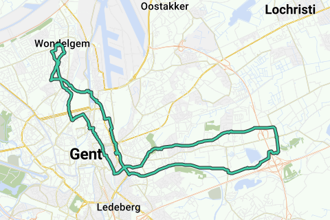 Wondelgem - Recreatieve fietsroute | RouteYou