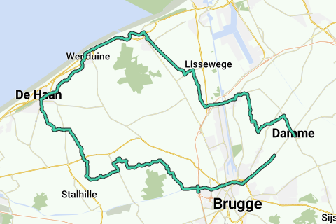 Damme - Koolkerke - Damme - Recreatieve fietsroute | RouteYou