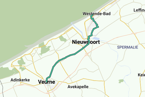 Veurne - Westende - Recreatieve fietsroute | RouteYou