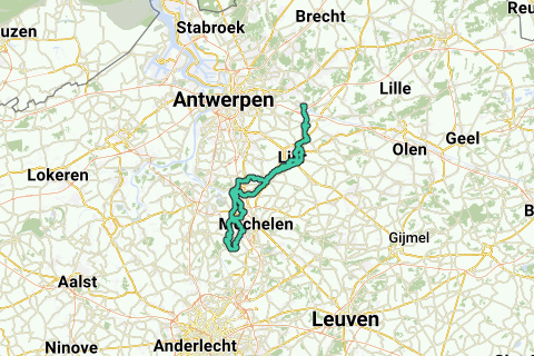 Oelegem-Zemst Laar 2 85km - Recreatieve fietsroute | RouteYou