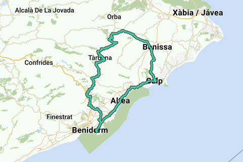 benidorm - calpe - Fietsroute | RouteYou