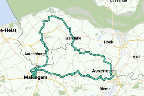 Maldegem - Zelzate - Groede - Maldegem - Racefietsroute | RouteYou