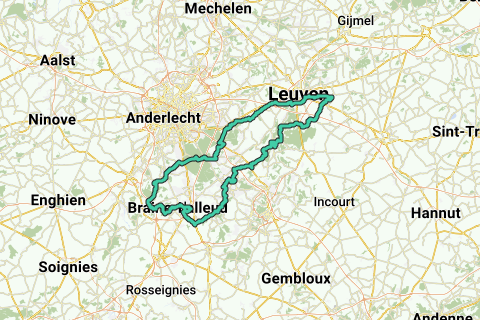 P'berg-Hallerbos-Leeuw Waterloo-Meer Genval - Racefietsroute | RouteYou