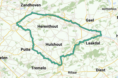 Aarschot - Lier -Herentals Olen - Aarschot - Racefietsroute | RouteYou