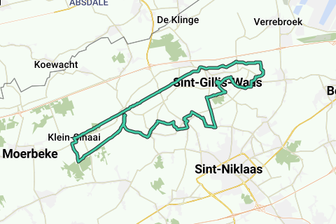 Knooppuntenroute nabij Sint-Gillis-Waas - Fietsroute | RouteYou
