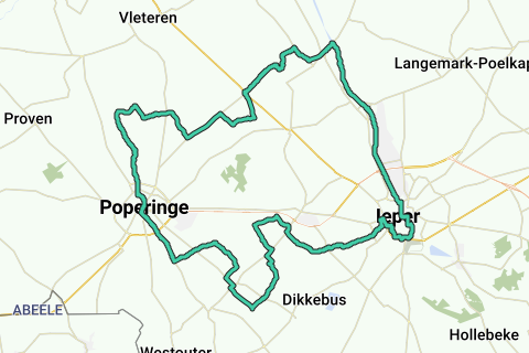 bierroute ieper-poperinge 53km - Recreatieve fietsroute | RouteYou