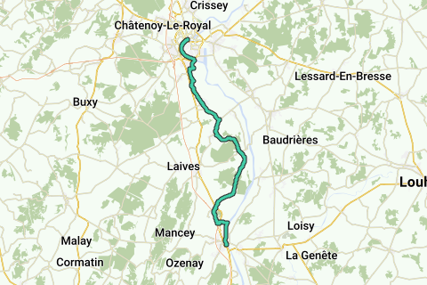 etape 19 Tournus - chalons sur saone - Itinéraire à vélo | RouteYou