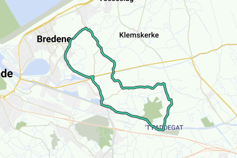't paddegat - Bredene - Recreatieve fietsroute | RouteYou