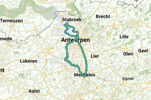 Antwerpen Schelde + F1 Fietsostrade (76km) + Havengebied (28km ...