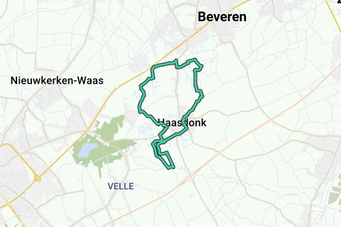 W 12 km Haasdonk - Hof ter Saksen - Fort Haasdonk - Wandelroute | RouteYou
