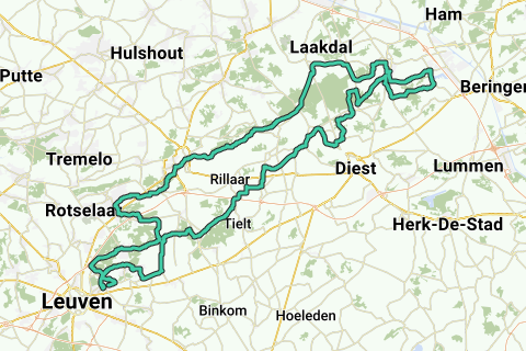 Tessenderlo 110km - Racefietsroute | RouteYou