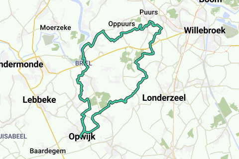 Pasar Opwijk fietstocht: Opwijk - Fort van Liezele - Fietsroute | RouteYou