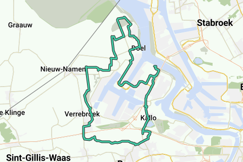 Kallo, Doel, Kieldrecht, Waasland haven - Recreatieve fietsroute | RouteYou
