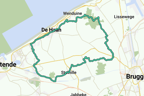 Fietsknooppunten Bredene Zuienkerke - Recreatieve fietsroute | RouteYou