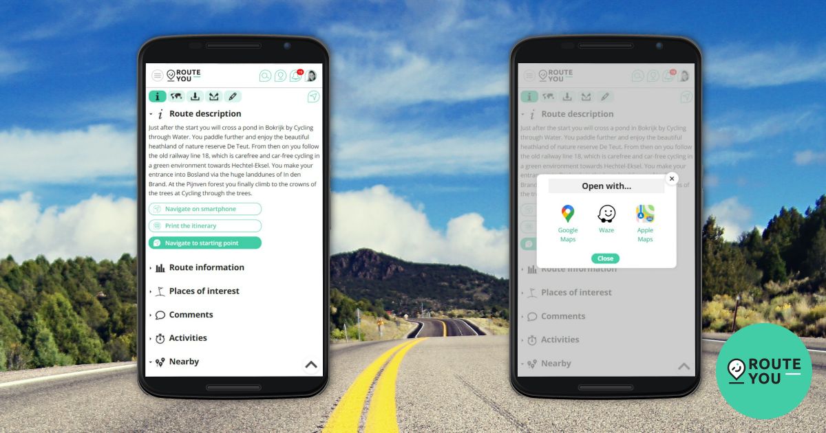 Navigate to the starting point of a route | RouteYou