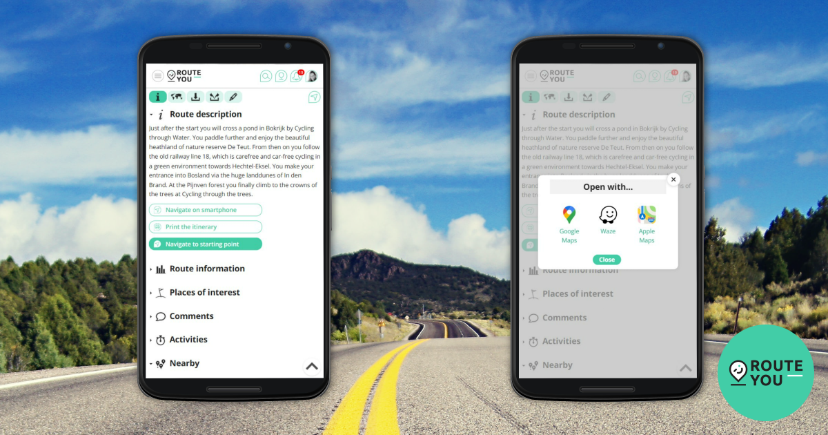 Navigate to the starting point of a route | RouteYou