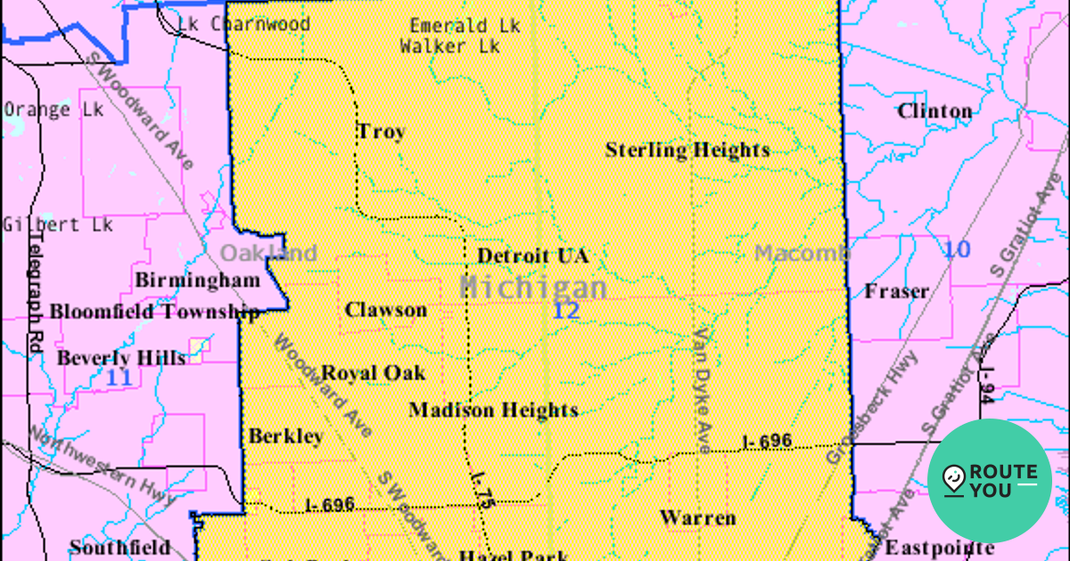 Michigan's 12th congressional district - District | RouteYou