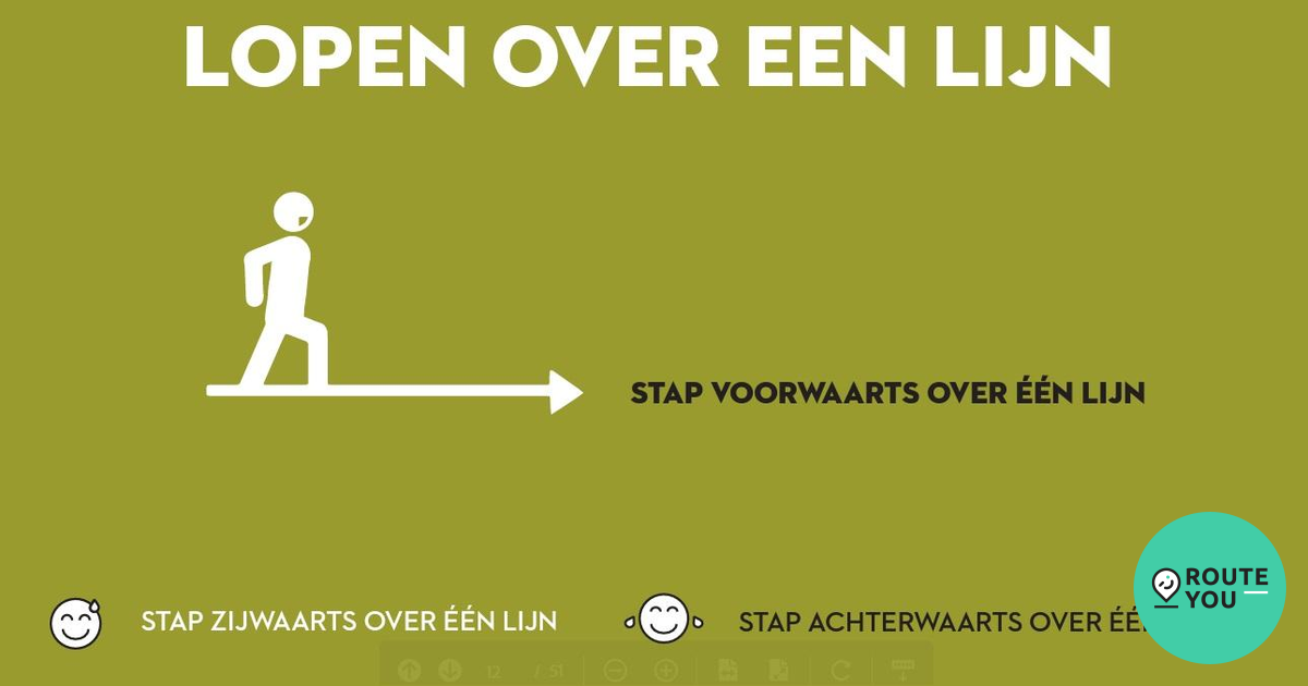 lopen over 1 lijn - Informatiebord | RouteYou