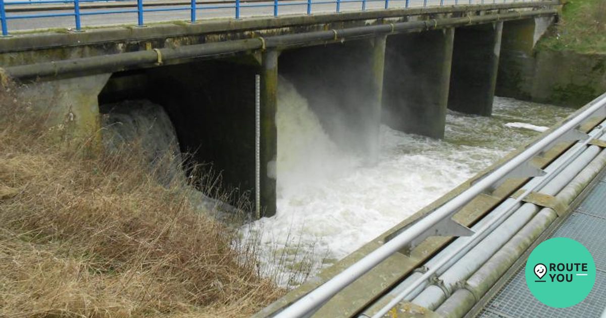 Zijaanzicht automatische hevel (overloop naar de verkorting van de ...