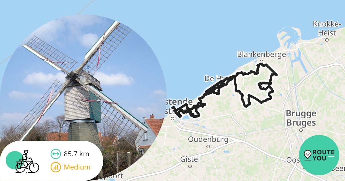 MTB Bredene - De Haan - Blankenberge - Fietsroute | RouteYou