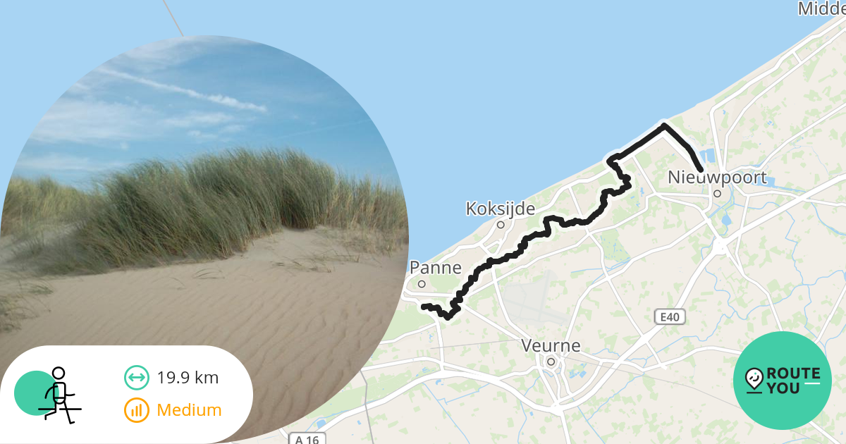 GR5a etappe 23 De Panne - Nieuwpoort - Wandelroute | RouteYou