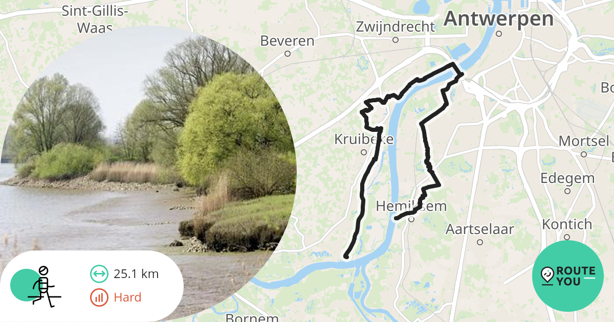 Hemiksem - Rupelmonde - Recreatieve wandelroute | RouteYou