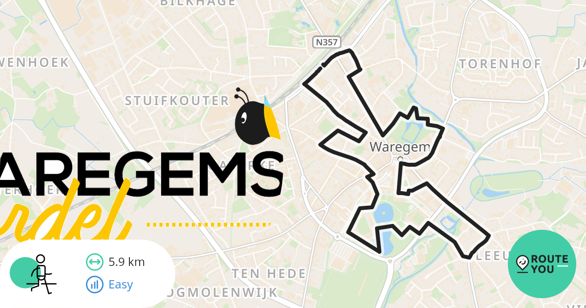 Stadswandeling Waregem - Wandelroute | RouteYou