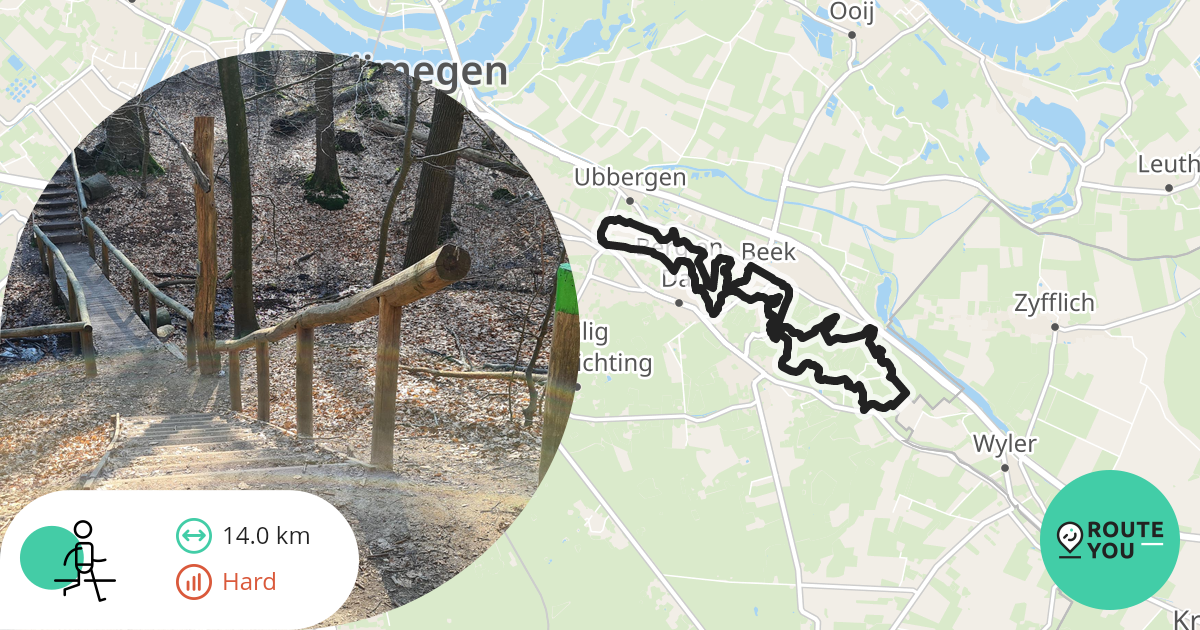 N70 (Natuur 70) Wandelroute Beek Ubbergen - Berg en Dal - Wandelroute ...