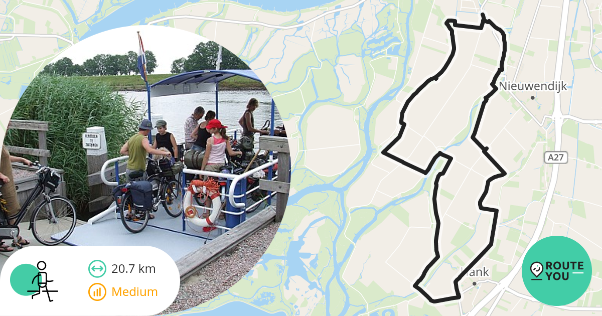 Oostwaardpad 21 km _ Werkendam - Wandelroute | RouteYou