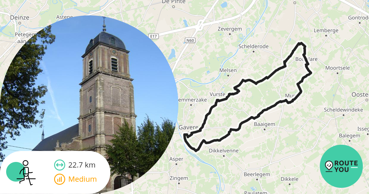Gavere 22,7 km sportdreef - Wandelroute | RouteYou