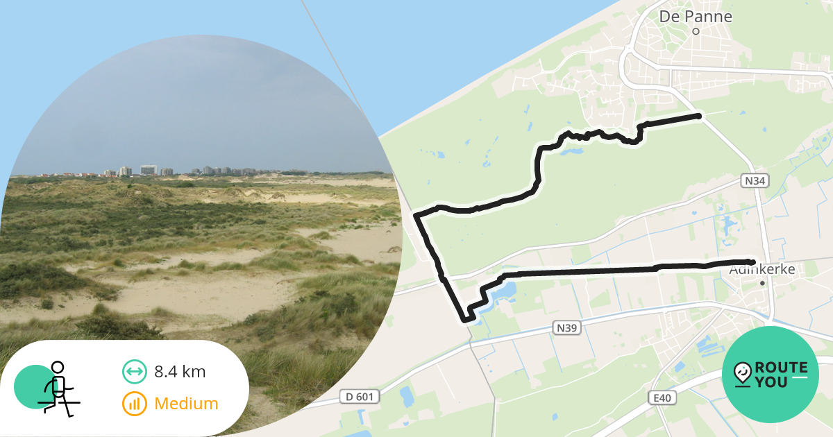 Adinkerke Station tot Grenspad en startpunt - Wandelroute | RouteYou
