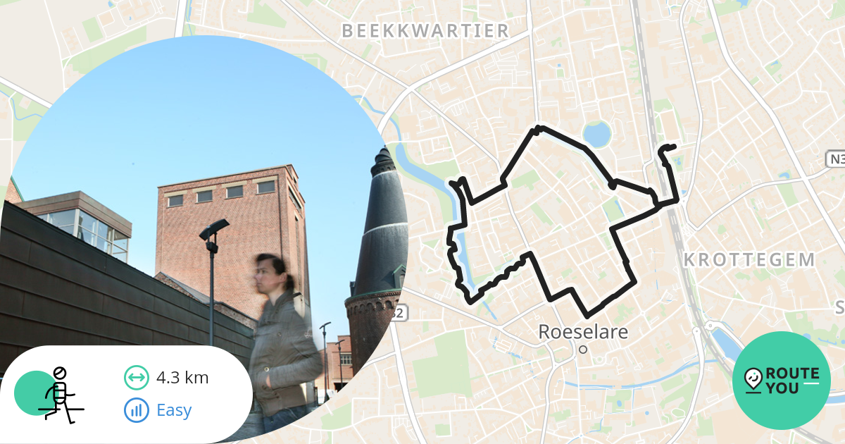 Roeselare TRAX (wandelroute 4 km) - Recreatieve wandelroute | RouteYou