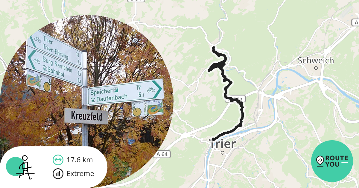 W56-16.17 Kordel-Trier (etappe 15 Eifelsteig) - Wandelroute | RouteYou