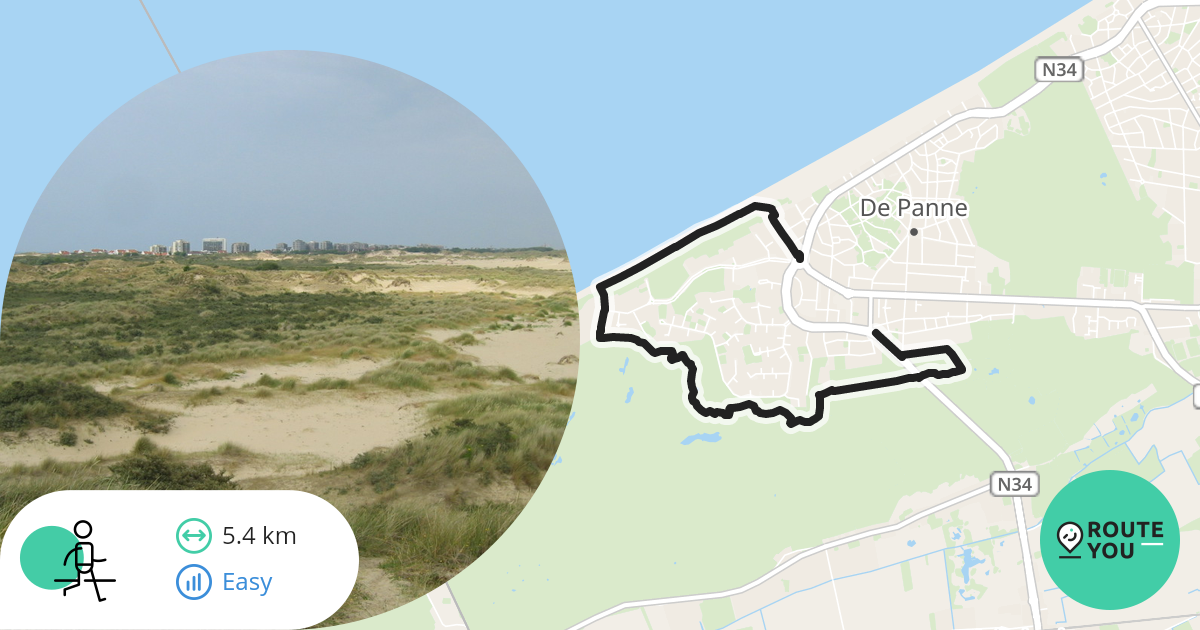 ‘Westhoek’ - 'Duinpanne', 5.4km, (Afstappen: 'Halte De Panne Esplanade ...